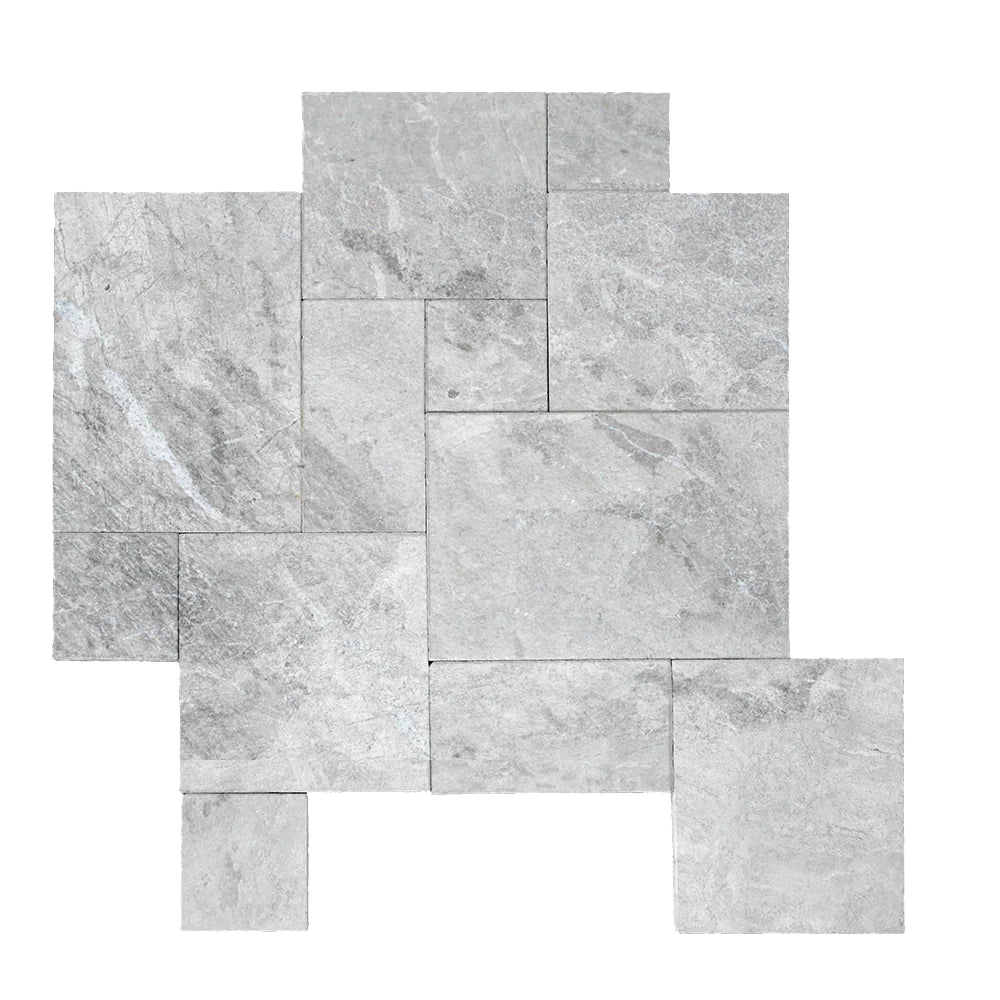 Atlantic Gray Marble Tile -1/2 French (Versailles) Pattern – floortileshop
