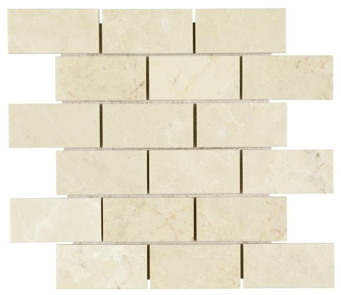 Noble White Cream Brick Mosaic Tile 2x4" – floortileshop