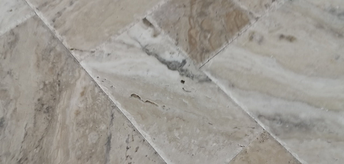 Valencia Travertine Brushed & Chiseled Versailles Floor Tile ...